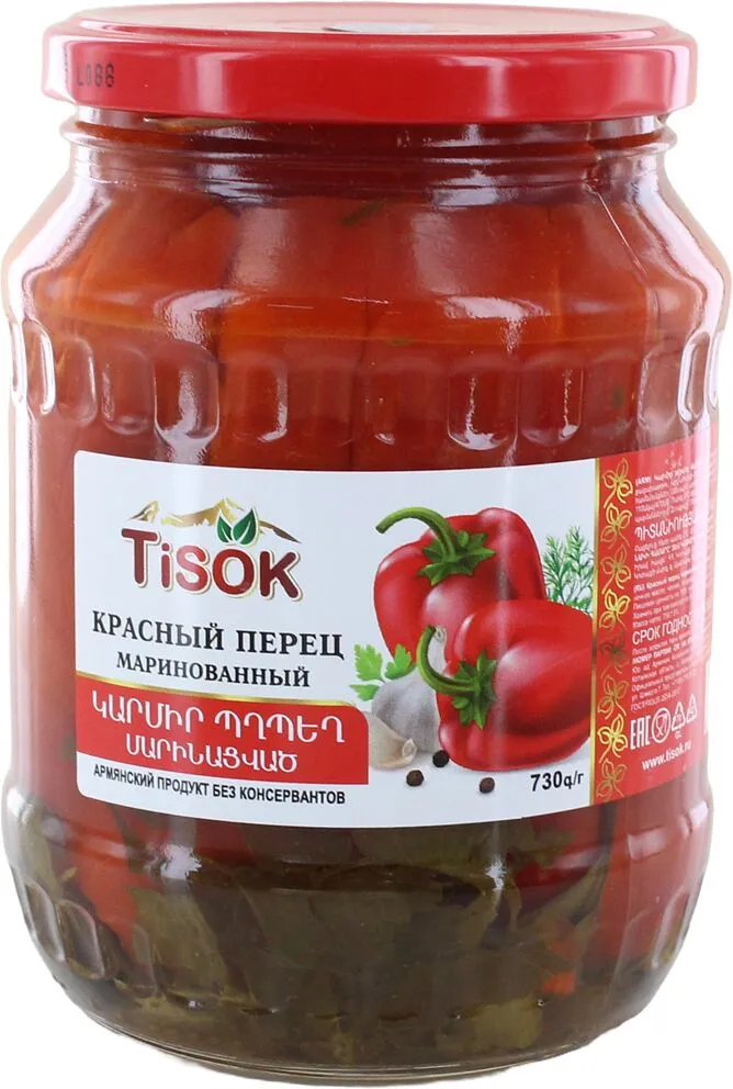 Marinated red pepper "Tisok" 730g - sas.am